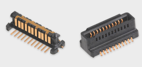Mezzanine connectors are compact for PCB savings