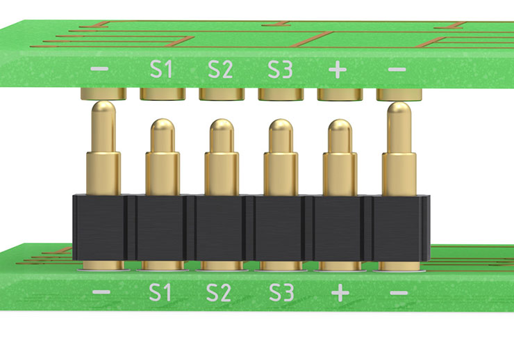 First mate/last break spring-loaded connectors for sequential connections