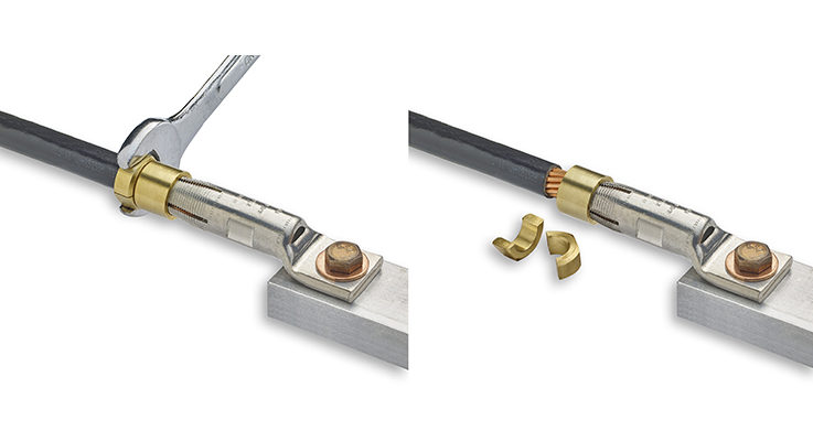 Compression connector simplifies installation in tight spaces