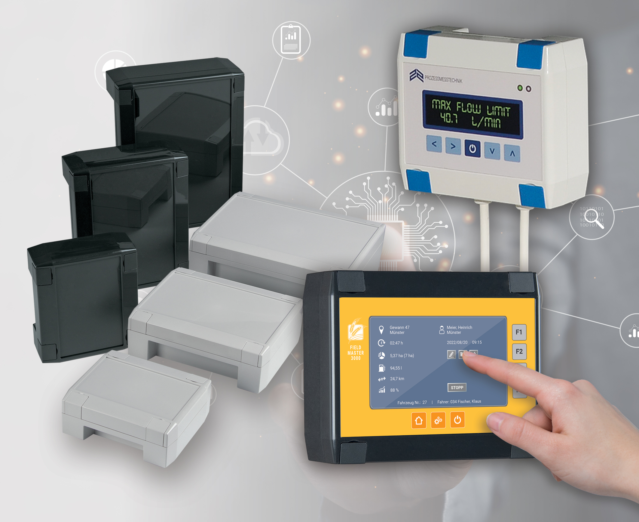 SOLID-BOX for industrial touch screen and display electronics